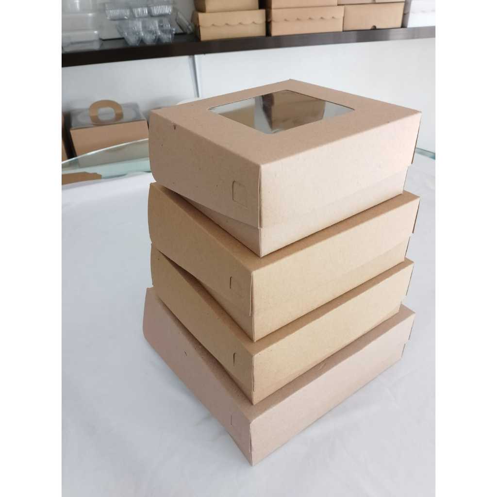 Square BOX XL 350 GSM | Box KRAFT WINDOW | Laminated KRAFT Box | Shopee ...