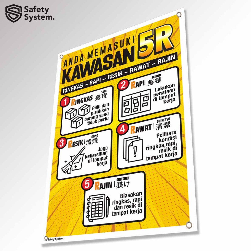 Your K3 Safety Banner Banner Enters The Kaizen Lean 5S 5R Area | Shopee ...