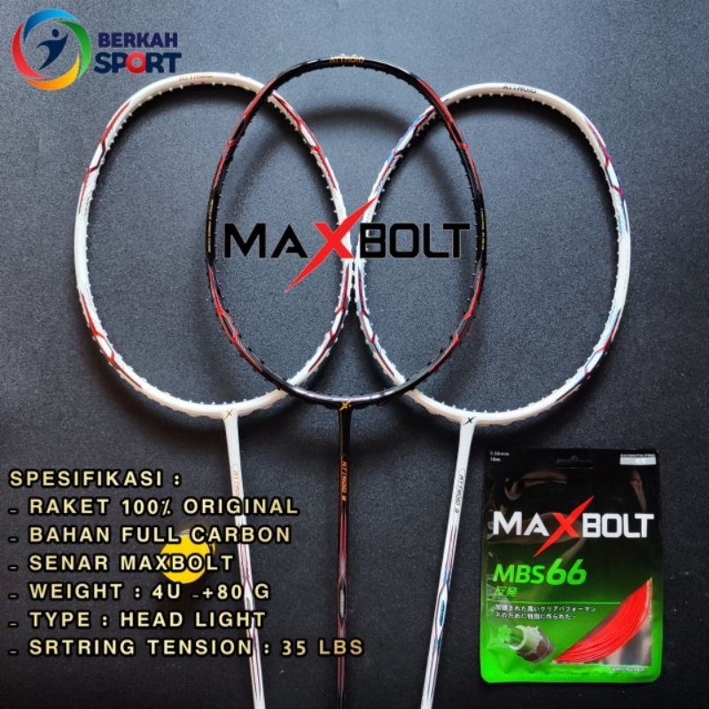 Maxbolt ATROID 3 ZEUS 35 LBS ORIGINAL BADMINTON RACKET | Shopee Singapore