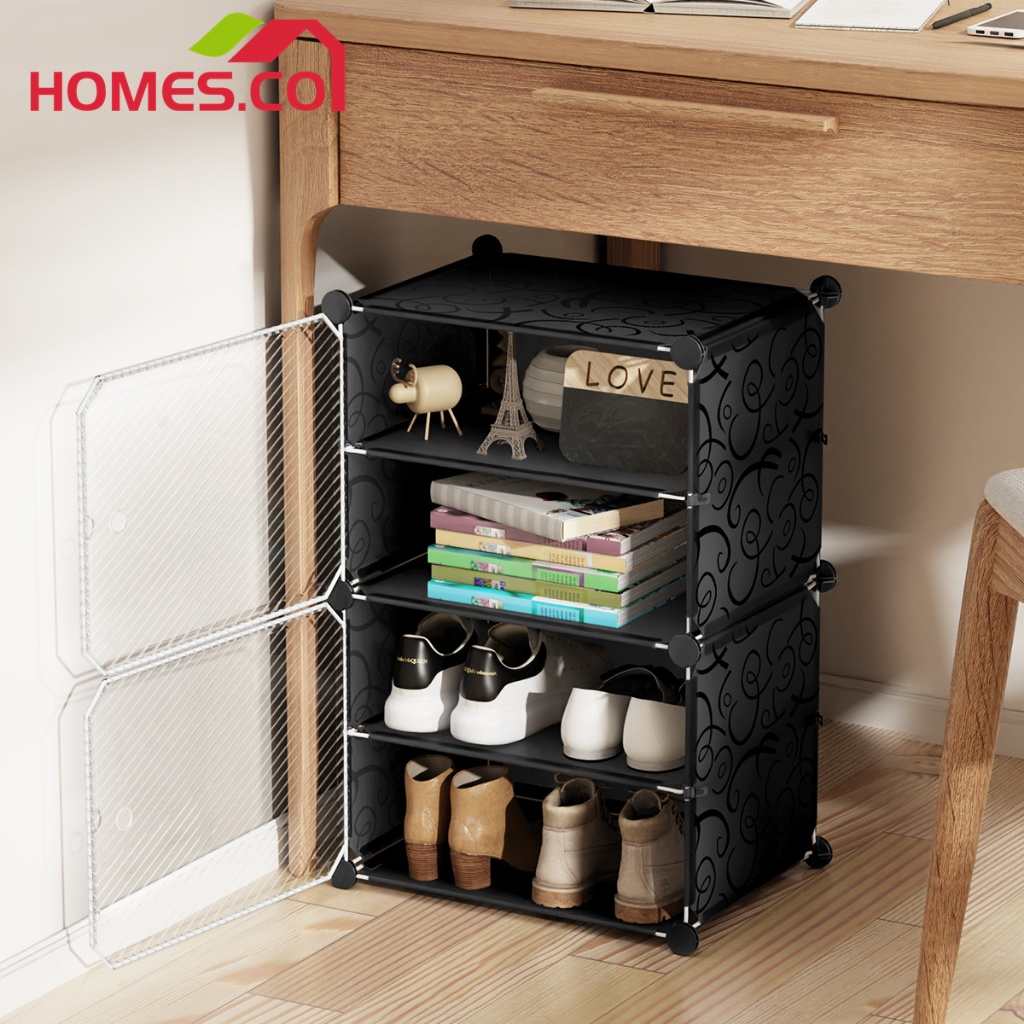 Shoe Rack 1 Row 4-layer shoe cabinet shoe cabinet 4-level shoe Box ...