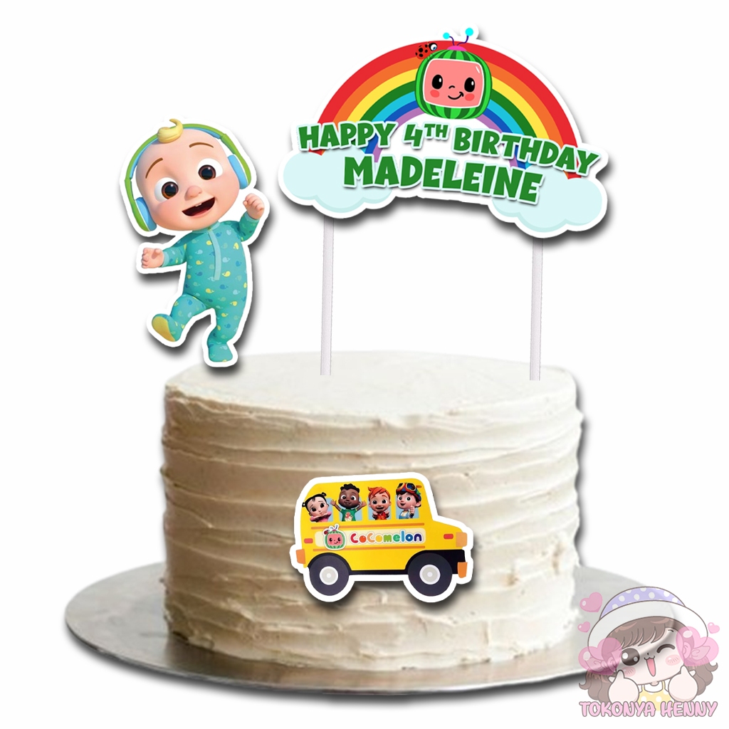Children's Cake Topper Birthday Cake Decoration with COCOMELON BUS ...