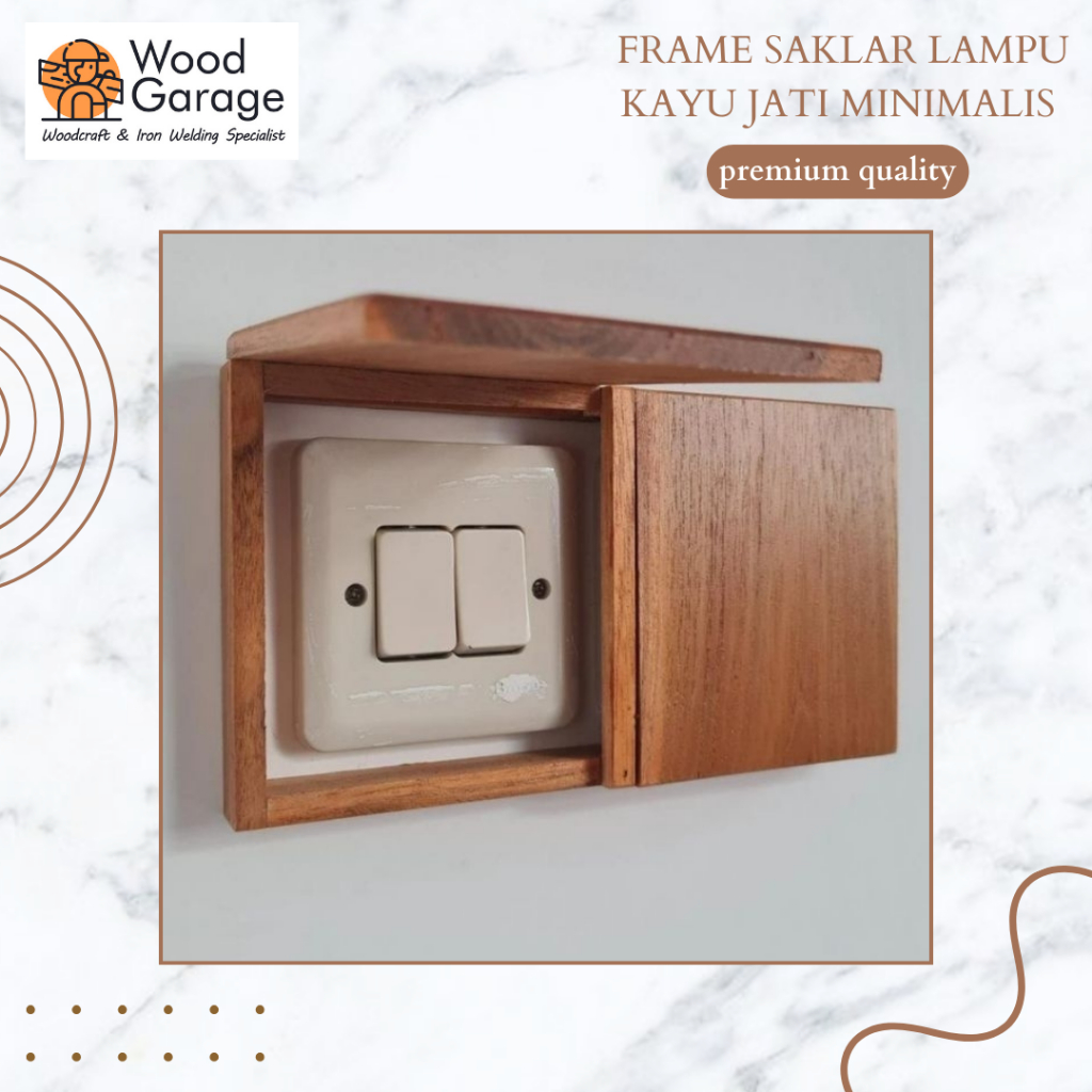 Light switch Frame minimalist teak wood wall decoration switch cover ...