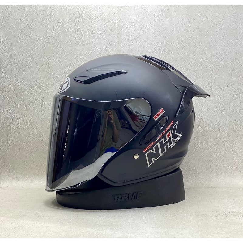 Nhk R1 Solid Black Doff Double Visor - Iridium Visor Handsome Package ...