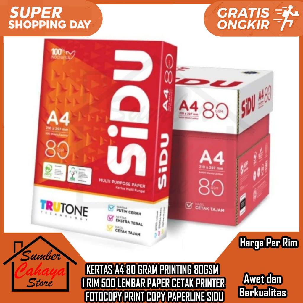 A4 PAPER 80 GRAM PRINTING 80GSM 1 RIM 500 SHEETS PAPER PRINTING ...