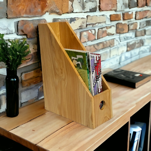 File holder / pine wood file holder / aesthetic file Box / wooden desk ...