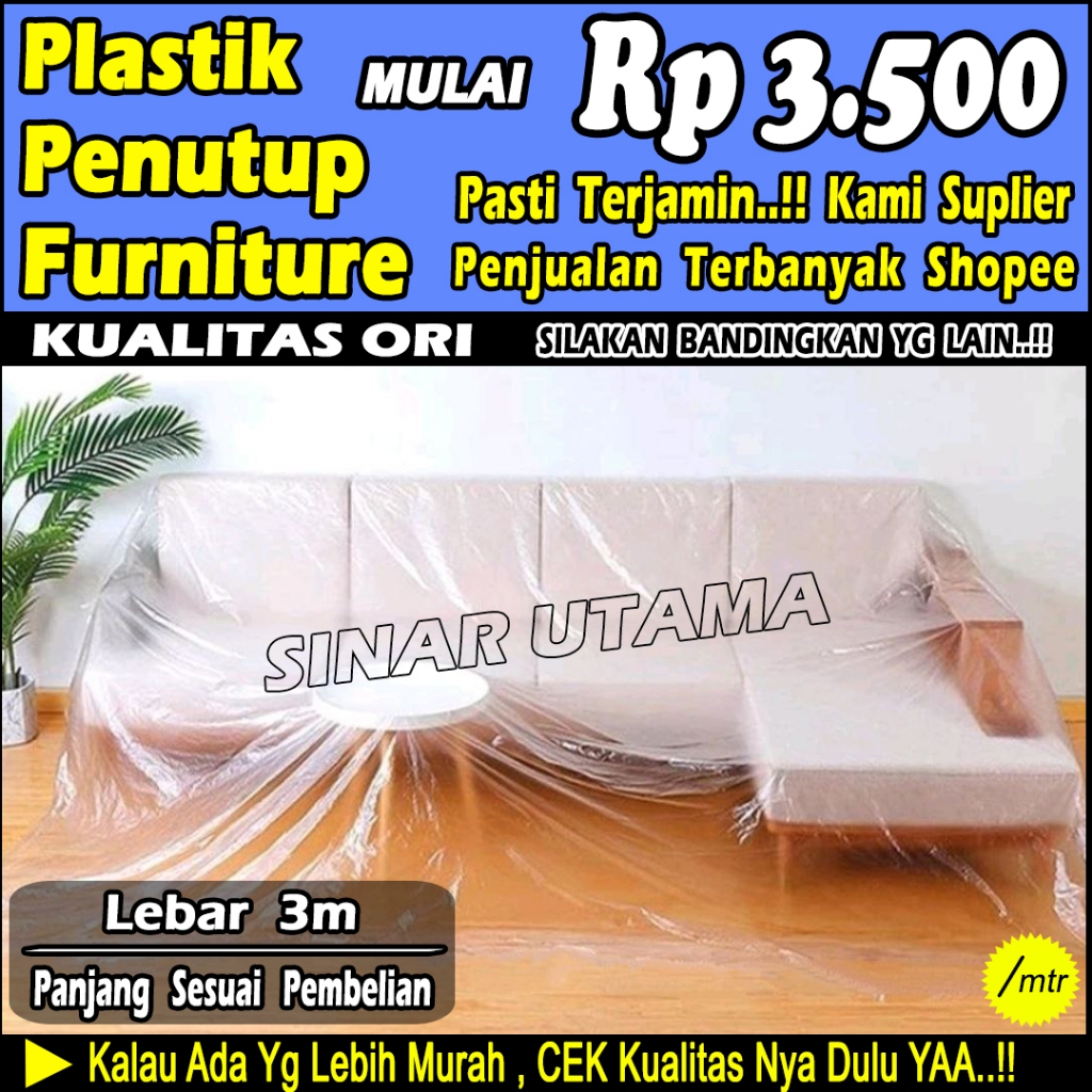 Multipurpose Plastic Meter Furniture Cover 5b Width 1.5m (150cm ...