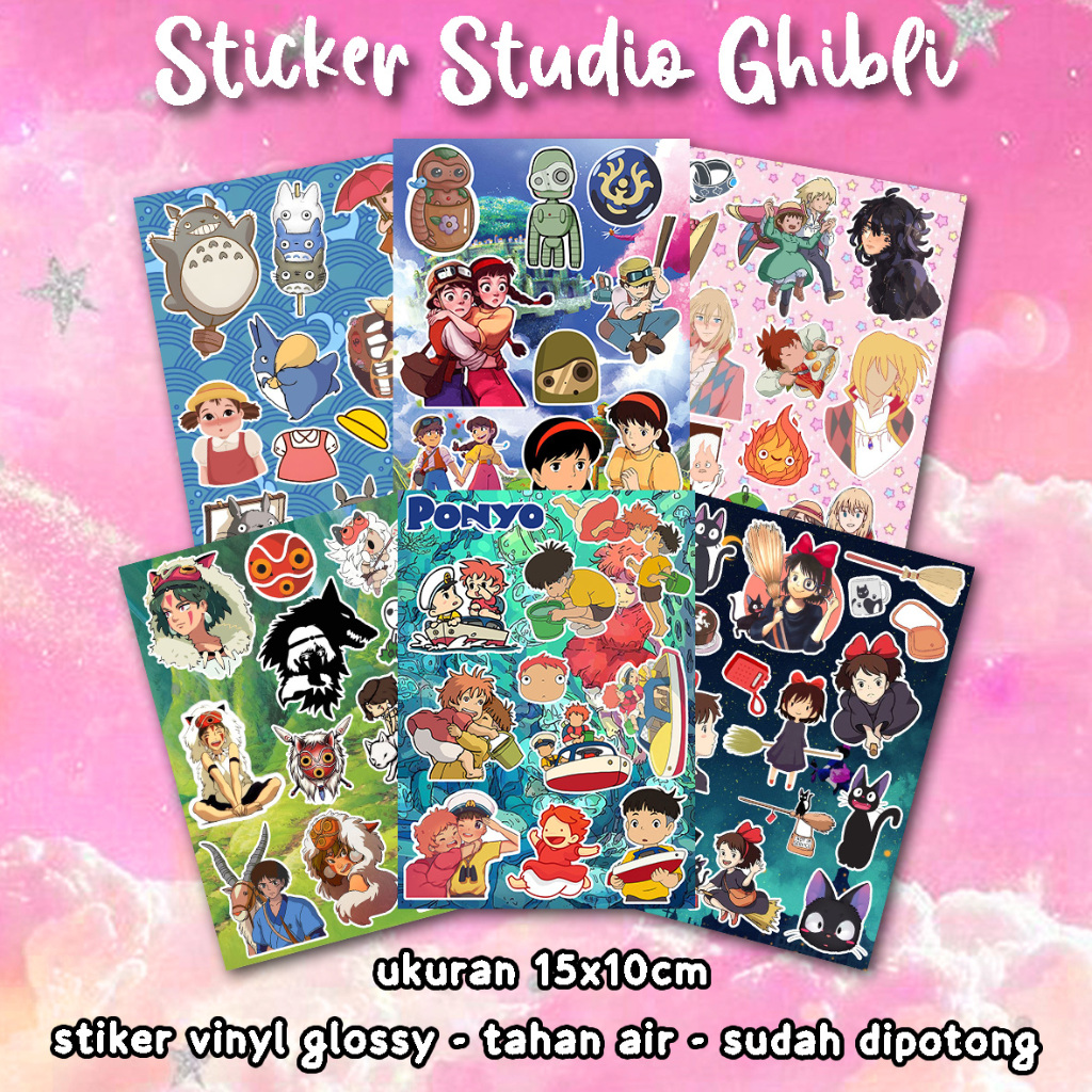 Studio Ghibli Sticker Totoro/Ponyo/Howl/Kiki Delivery/Mononoke Sticker ...