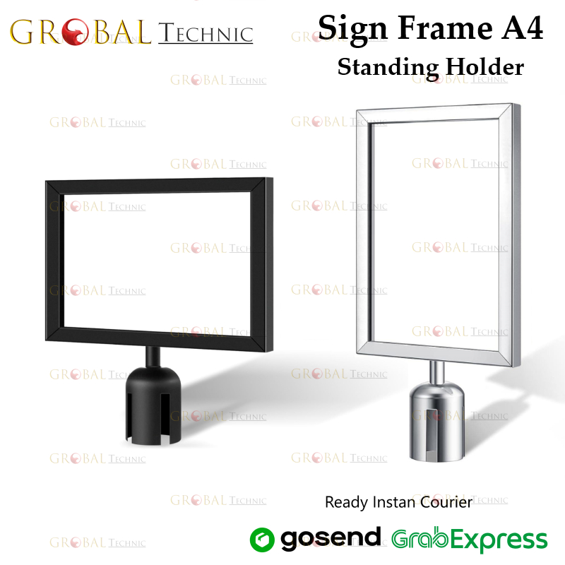 Sign Frame A4 Standing Holder Signage Poster Stainless/Queue Pole Board ...