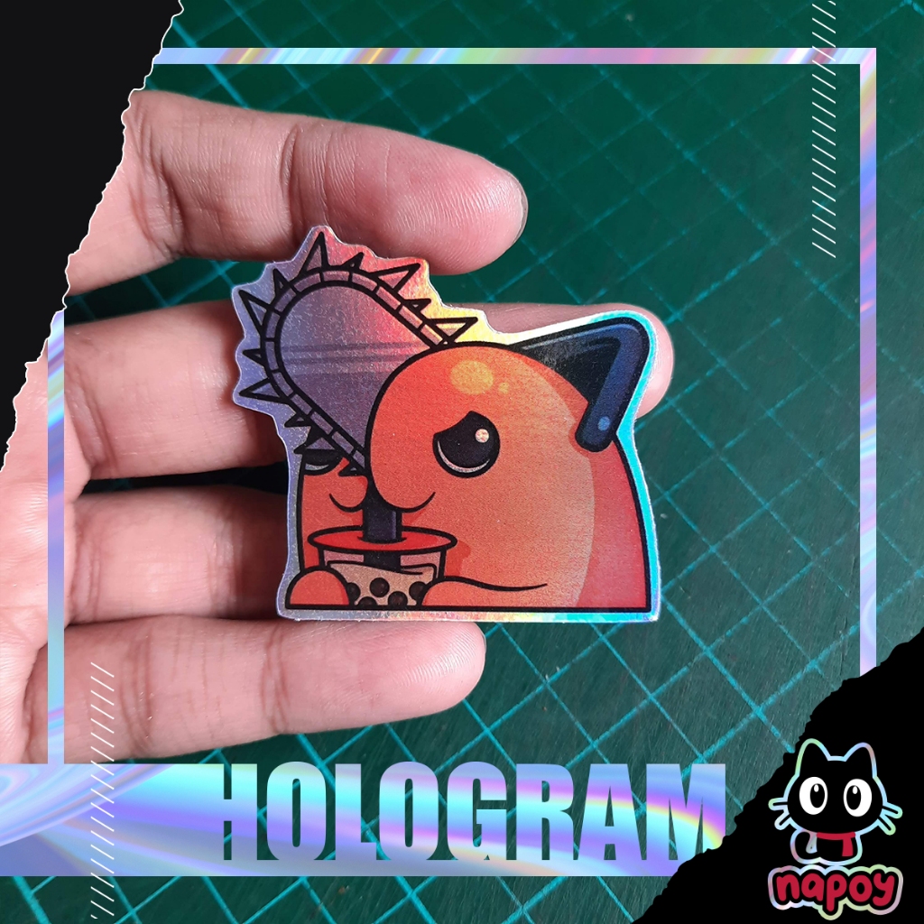 Chainsaw Man Hologram Anime Sticker - Pochita | Shopee Singapore