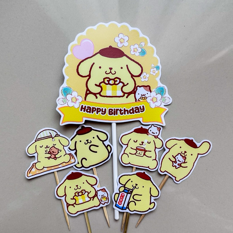 POMPOMPURIN TOPPER / (LA-001) POMPOMPURIN CAKE TOPPER / POMPOMPURIN ...