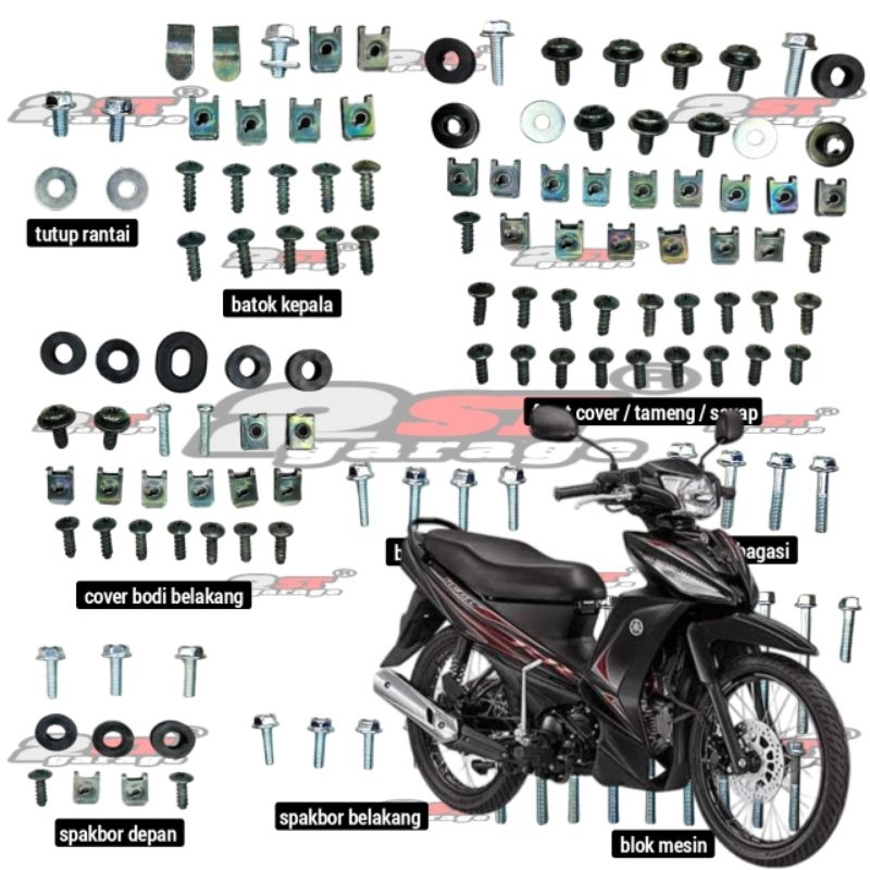 Complete Body Bolts for Yamaha Vega RR Fullbody/Old Yamaha Vega ZR ...