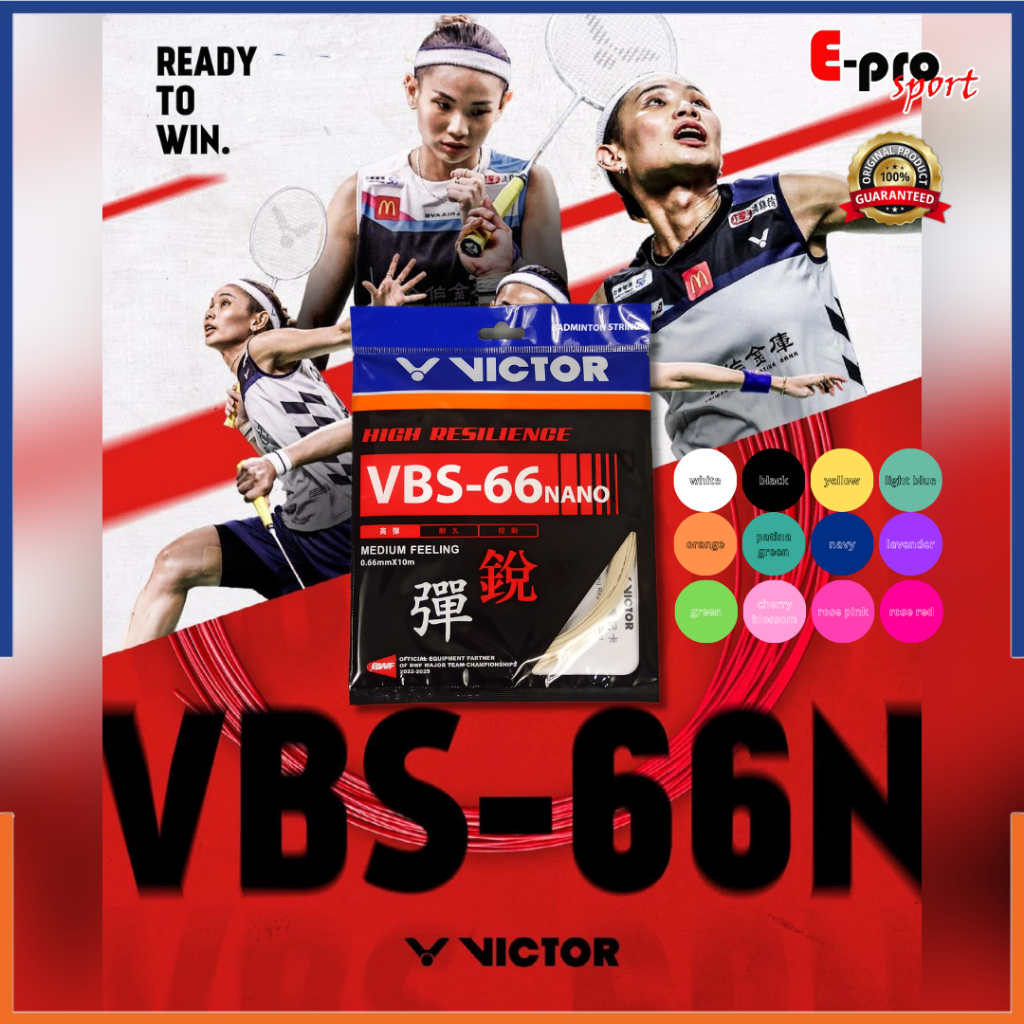 Badminton Strings Victor VBS-66N VBS 66 Nano VBS 66Nano String Original ...