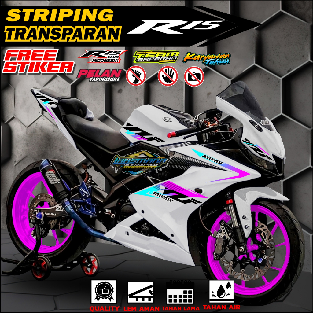 STRIPING R15 V3 TRANSPARENT STICKERS R15 COLOR VARIANTS | Shopee Singapore