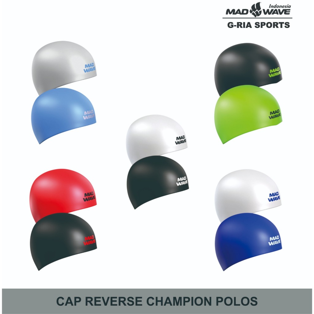 Mad Wave Reverse Champion Sillicone Cap All Size (Reversible Swimming ...