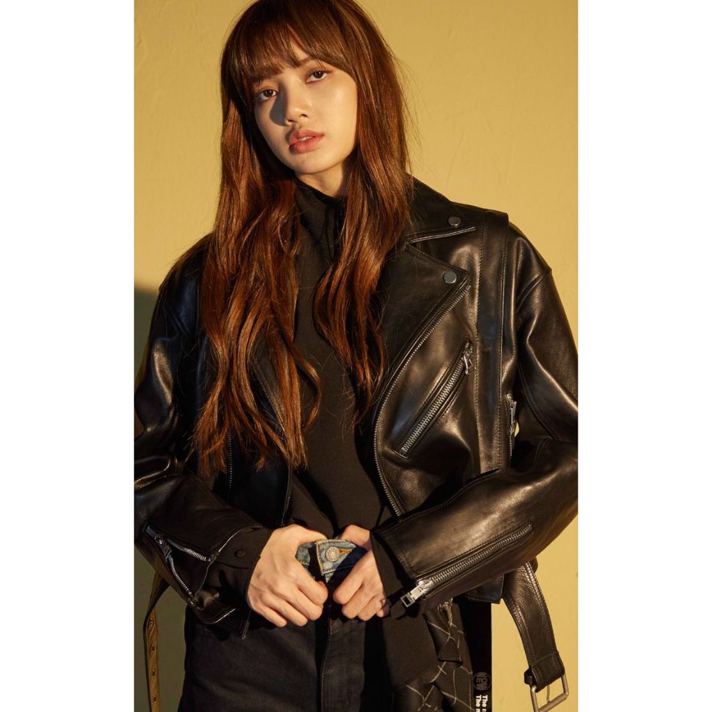 REPLIKA Blackpink Lisa Oversized Leather Jacket Replica Semi Leather ...