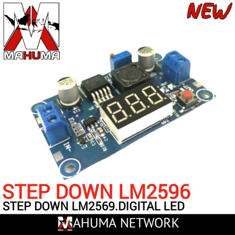 Step Down Power Supply Module Adjustable LM2596 LED DC to DC Voltage ...