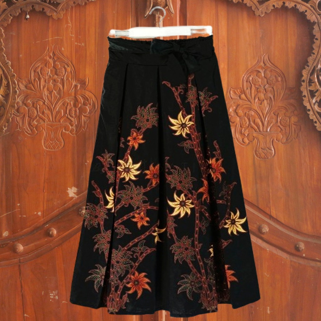 HITAM KATUN Korean Style Batik Youth Skirt with Contemporary Long ...