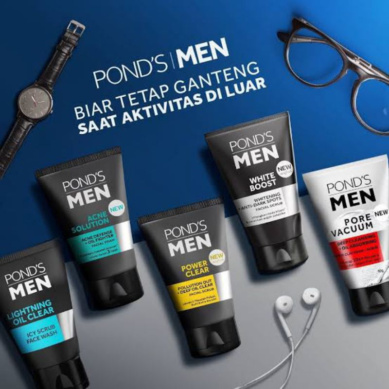 Ponds MEN FACIAL WASH 50gr for acne-prone skin and dry skin dark spot ...