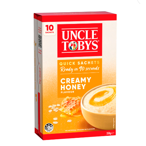 Uncle Tobys Oats Quick Sachets Creamy Honey | 350g | Shopee Singapore