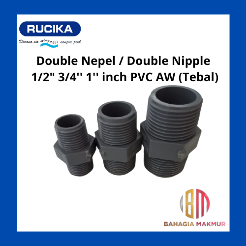 Double Nepel / Double Nipple 1/2" 3/4'' 1'' inch PVC Rucika AW (Thick ...