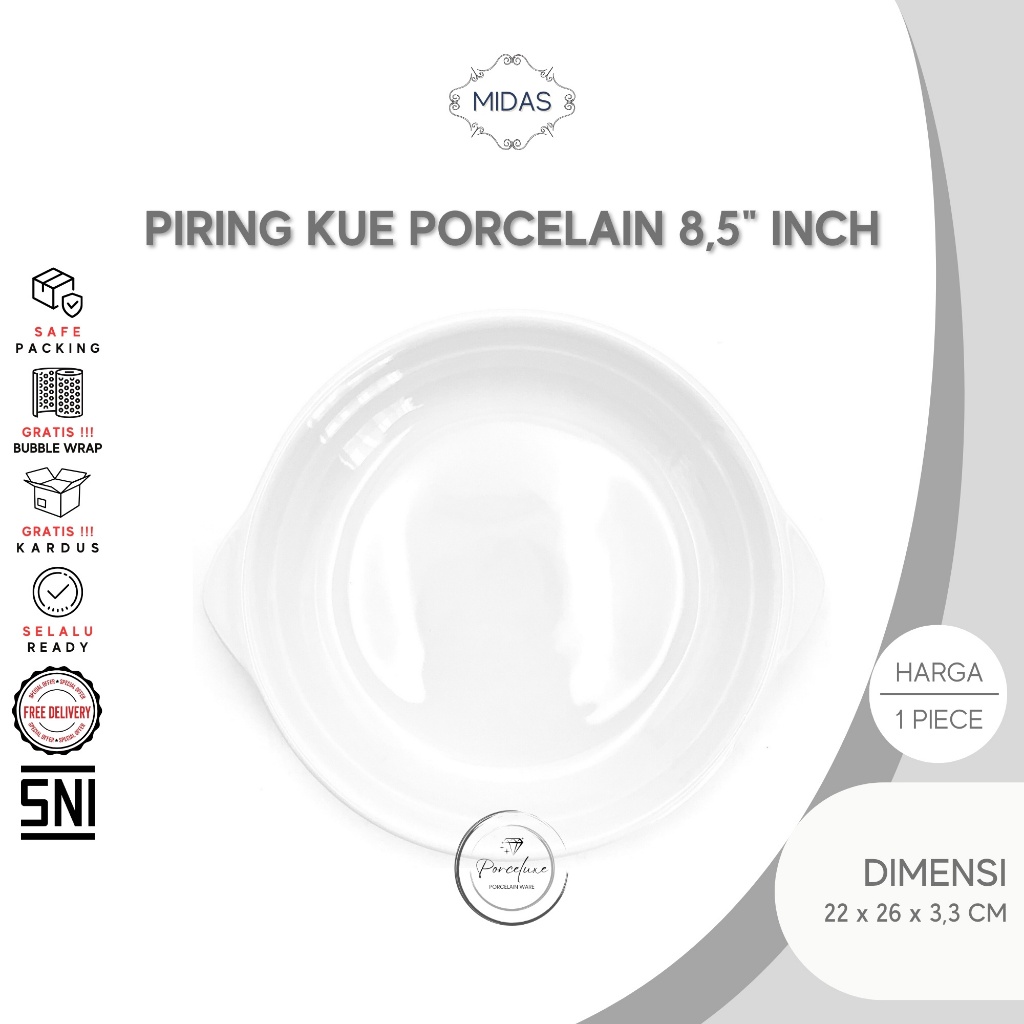 Midas Porcelain Baking Dish White 24.2 cm Oven Safe Pie Plate Cake ...