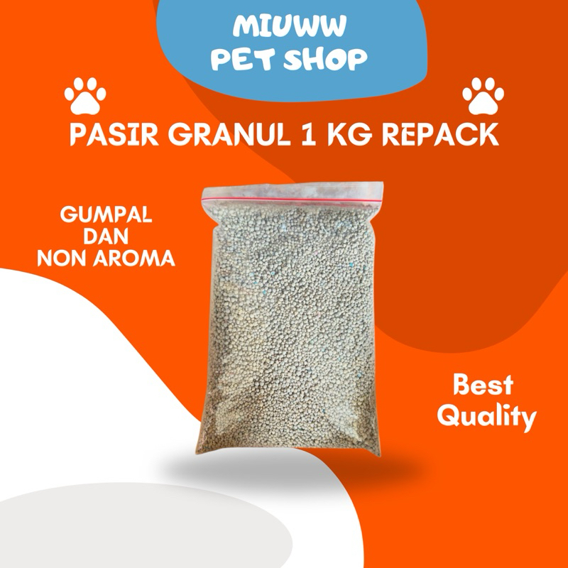Cat Sand Clump Granules non Aroma Repack 1kg | Shopee Singapore