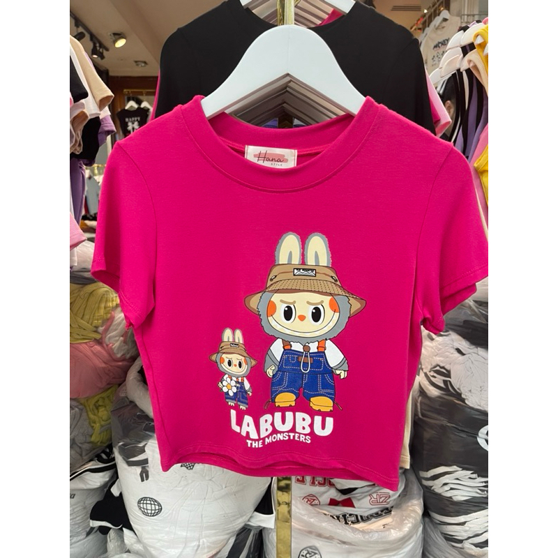 Top crop top LABUBU hana import bangkok (Ready) | Shopee Singapore