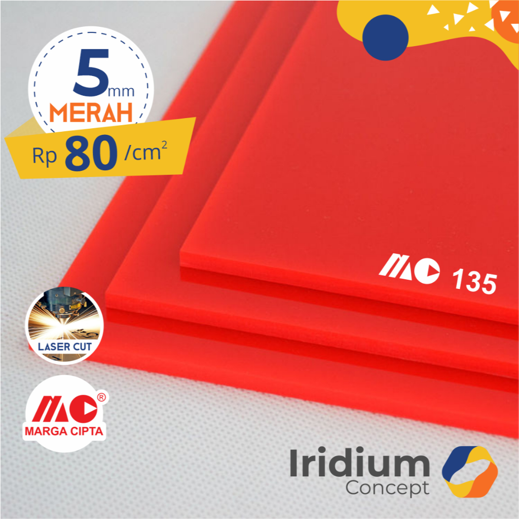 MERAH 5mm Red Acrylic Sheet / 5mm Custom Laser Red Acrylic Sheet ...