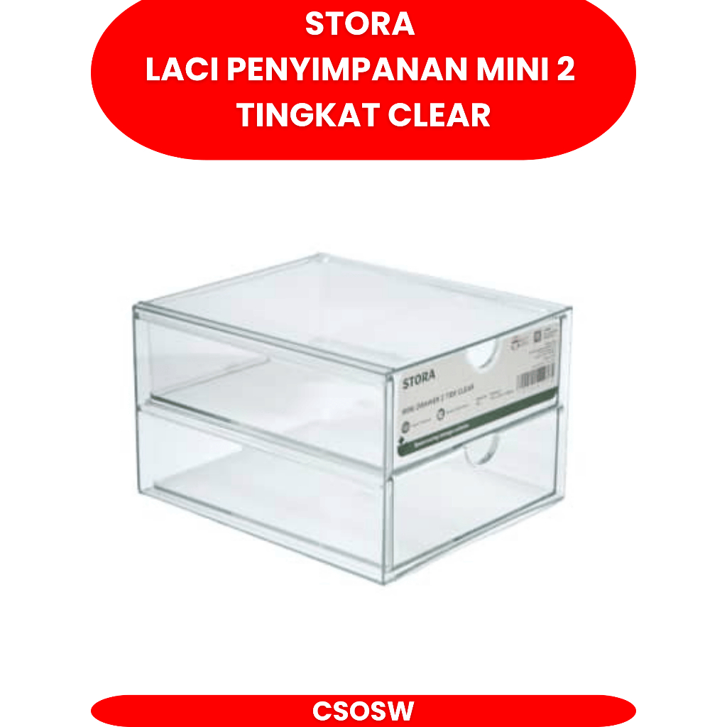 Stora Mini Storage Drawer 2 Tier Clear Transparent Level | Shopee Singapore