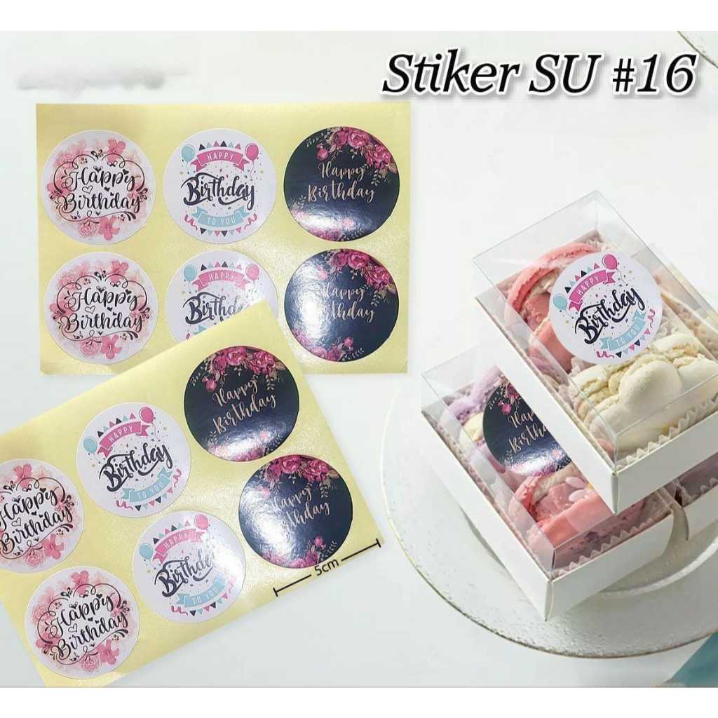 SU 16 sticker| 17| Happy Birthday Stickers| Thank You Sticker| Gift Box ...