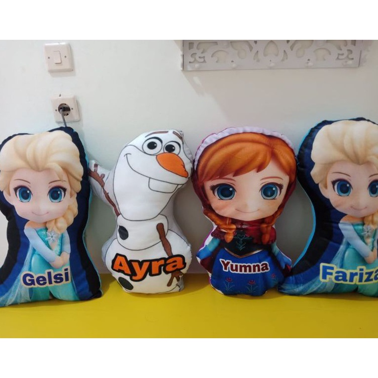 Code B93Q FROZEN DOLL CHARACTER PILLOW ANNA ELSA OLAF FREE NAME po1 day ...