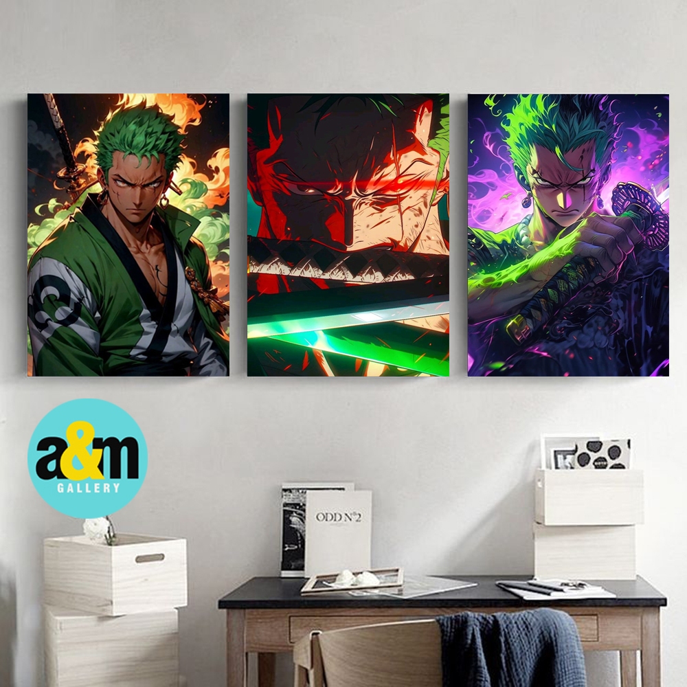 HIASAN DINDING KAYU A&m Wooden Poster Anime Roronoa Zoro One Piece Wall ...