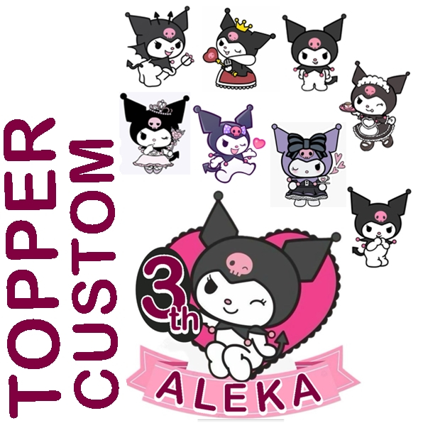 Topper Sanrio Birthday Cake Kuromi Cinnamoroll Cupcake or Muffin ...