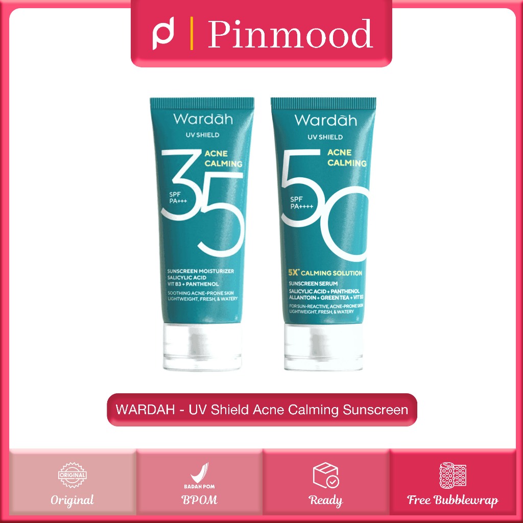 WARDAH - UV SHIELD ACNE CALMING SUNSCREEN MOISTURIZER (25 | 35 | 40 ml ...