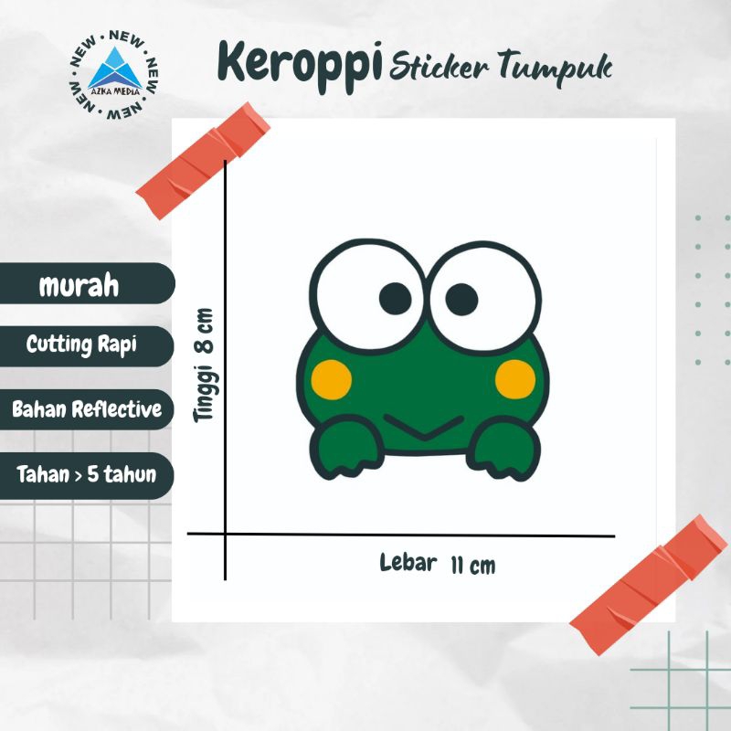 Cutting Sticker Pile Reflective Keroppi Car Motorcycle Helmet laptop ...