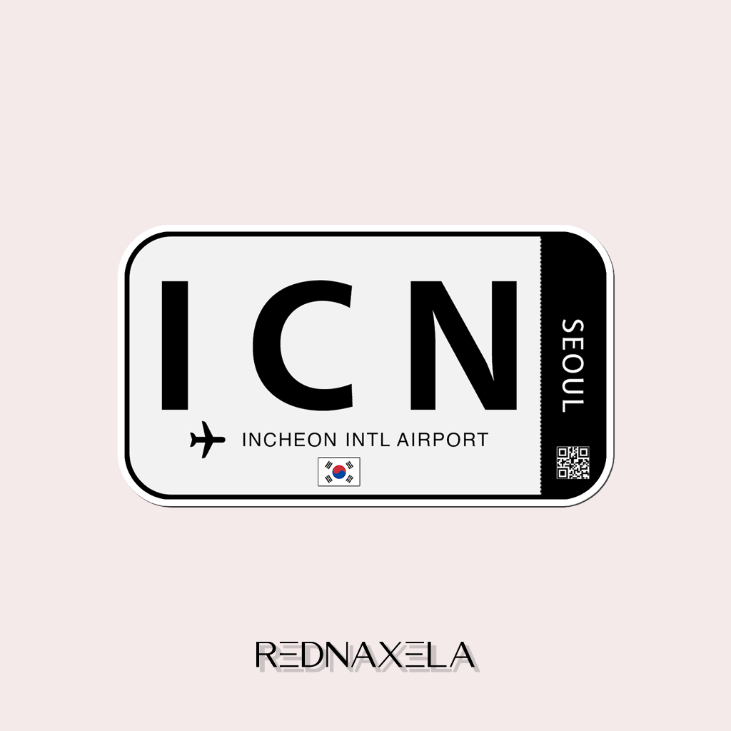 Incheon International Airport Code ICN Sign Sticker Vinyl Sticker ...
