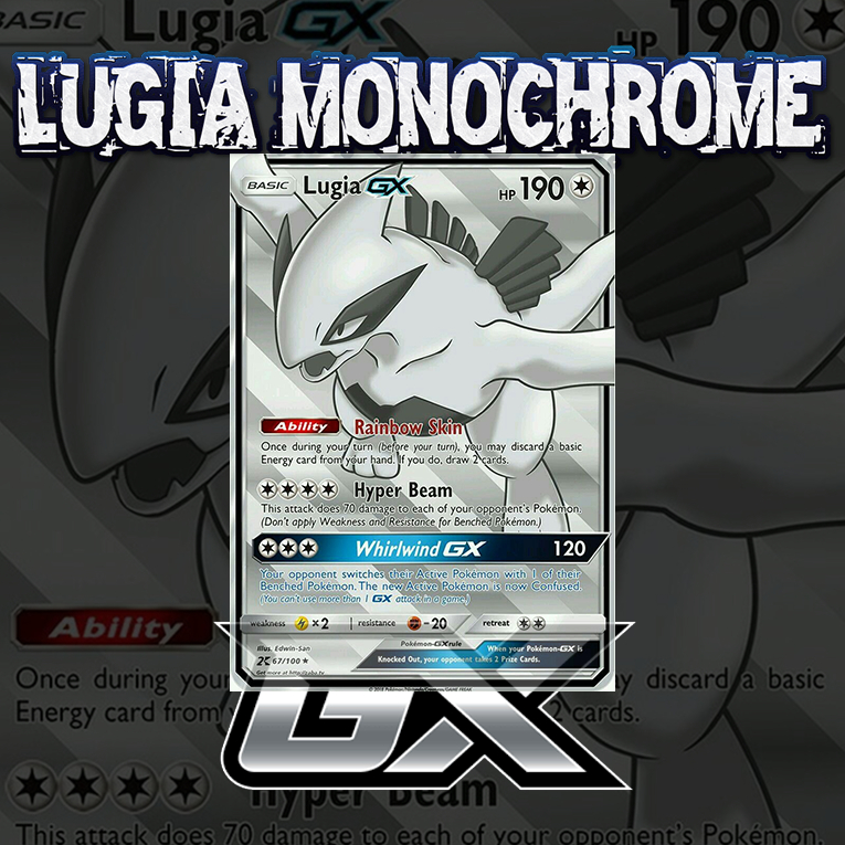 Pokemon TCG HOLOGRAM ENGLISH VERSION CARD (GX) - LUGIA MONOCHROME ...