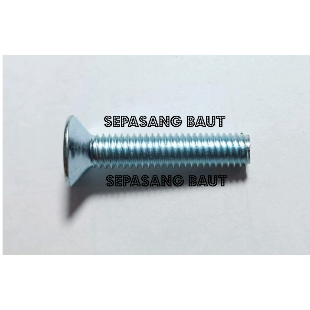M5 x 30 Bolt JF Screwdriver Head+Flat Head Galvanized M5x30 | Shopee ...