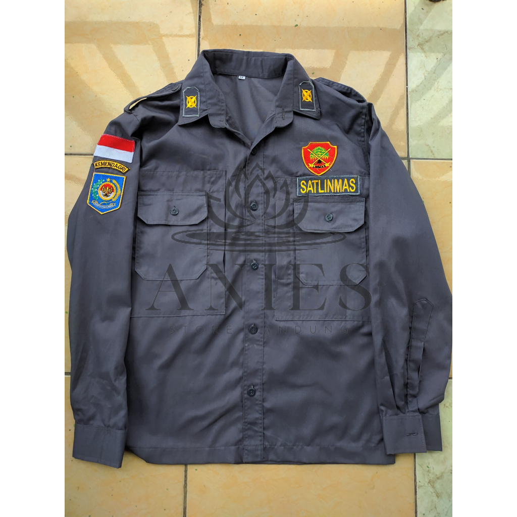 Latest Linmas Uniform Grey Hansip PDL Shirt Linmas Work Uniform 2024 ...
