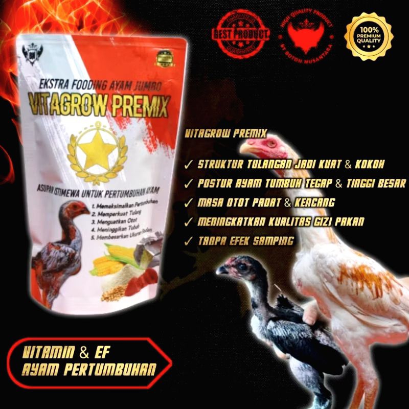 VITAGROW PREMIX 200GR VITAMIN & EKTRA FOODING ACTION CHICKEN GROWTH ...