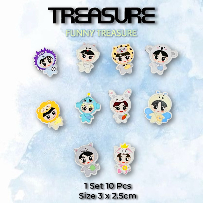 Treasure Funny Treasure Sticker set (1 set = 10pcs) | Shopee Singapore