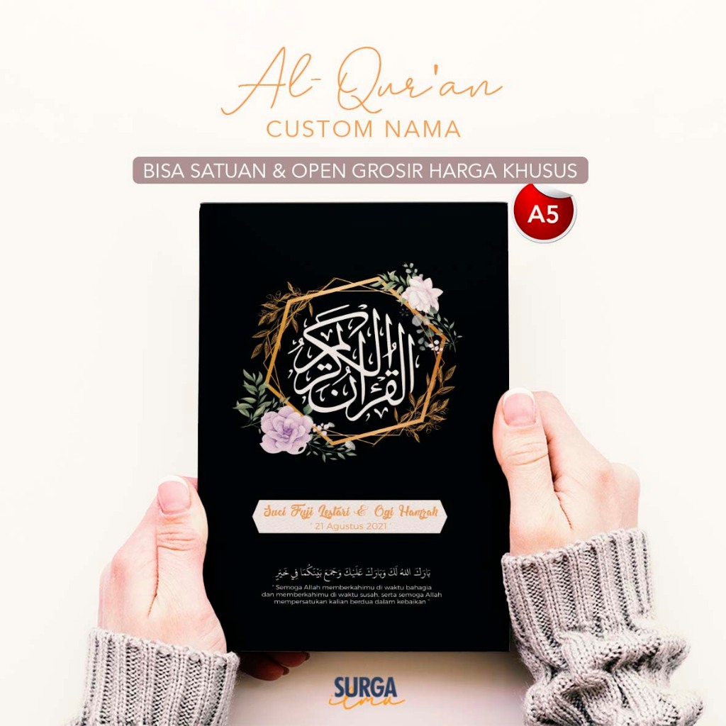 Al-quran A5 CUSTOM Name - Color Translation & Header | - Medium Size ...
