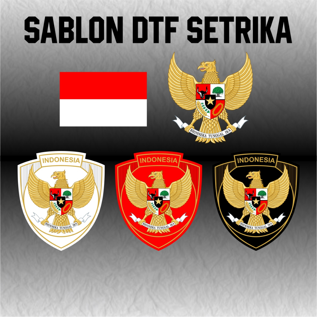 MERAH PUTIH Iron-on Screen Printing of the Garuda Pancasila Logo, Red ...