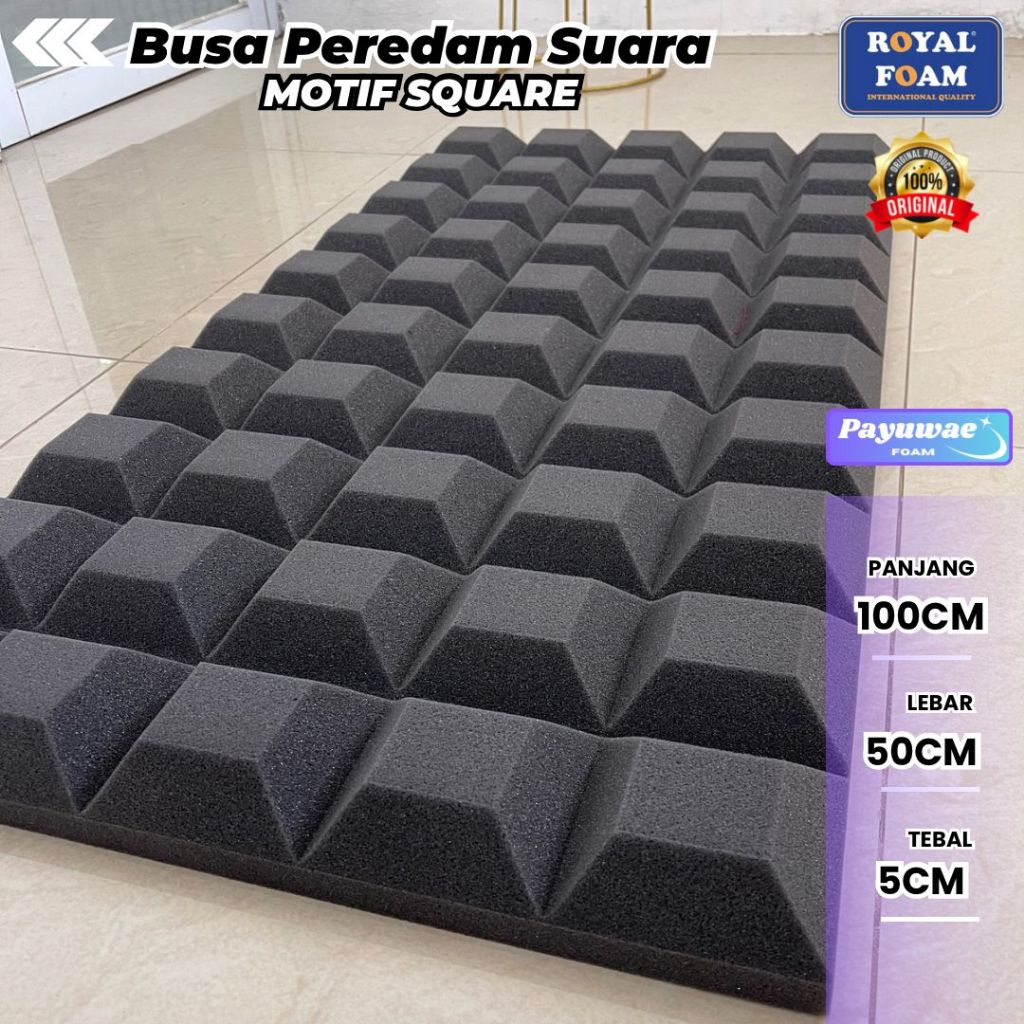 Room Soundproofing FOAM 100X50X5CM SQUARE Box MODEL For Music STUDIO ...