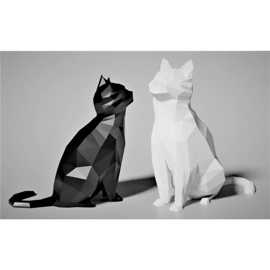 Low Poly Cat Aesthetic Cute Cat Display Decoration | Shopee Singapore