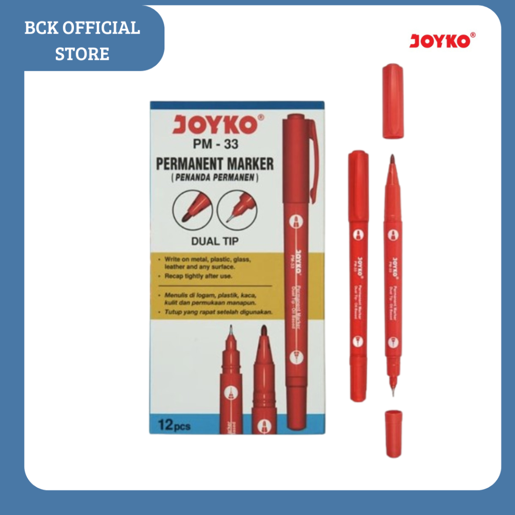 Permanent Marker Marker PM-33 Red (Unit) (Box) | Shopee Singapore