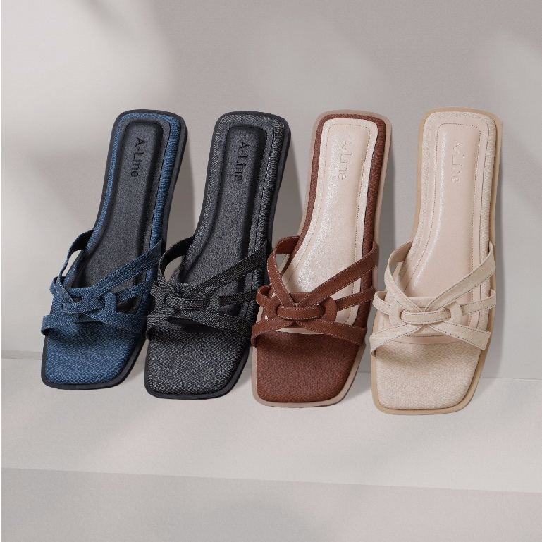 Aline Belinda Sandals Flat Shoes Denim Jeans Contemporary Women ...
