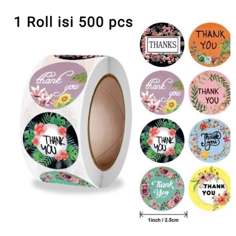 Thankyou Sticker Thank You Label 1 Roll 500pcs Thank You Sticker ...