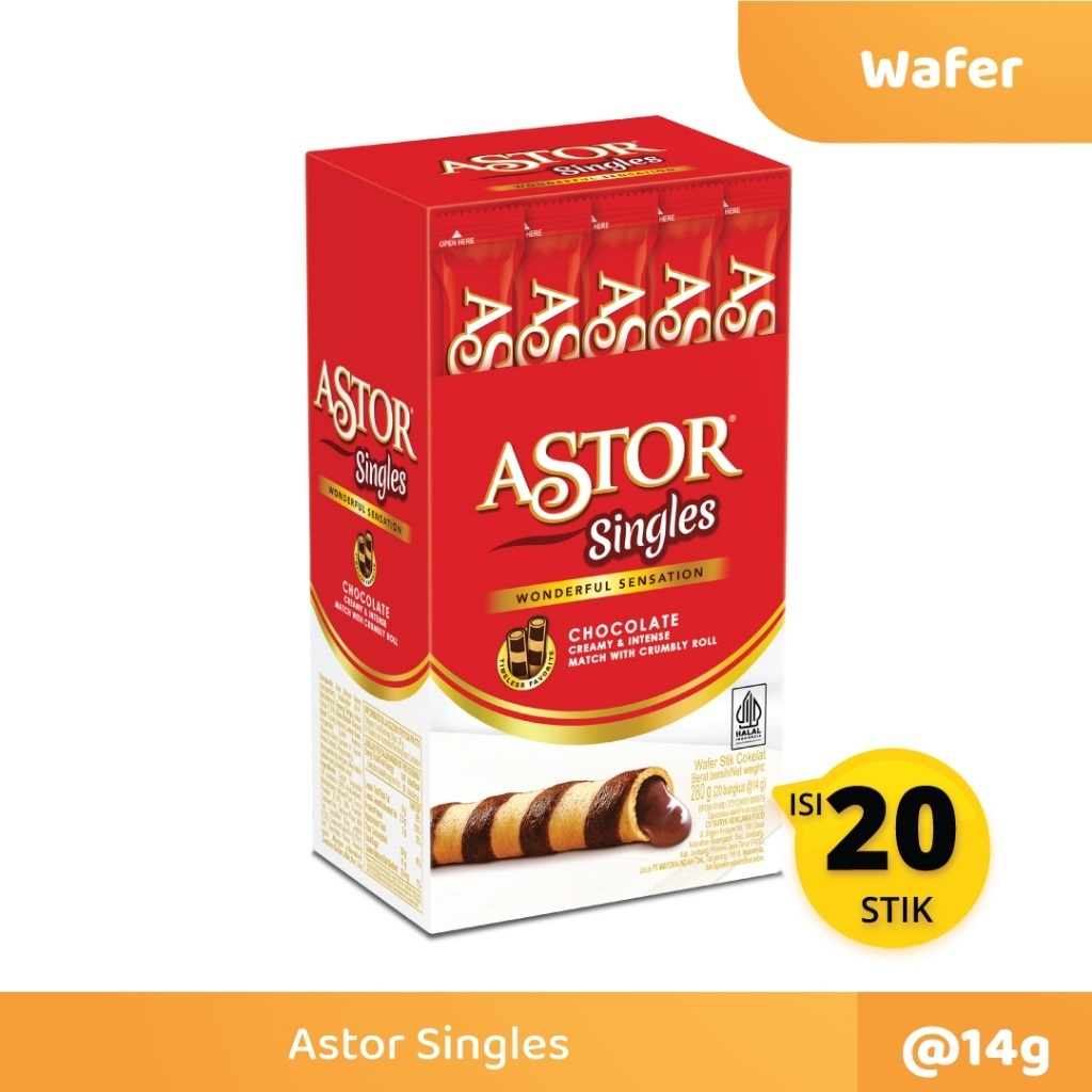 Astor Single New Packaging 1 Box Of 20 - Astor Waferstick Chocolate ...