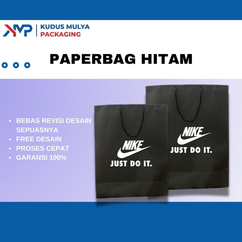 HITAM Custom Screen Printing Black PAPER BAG/Black Screen Printing ...